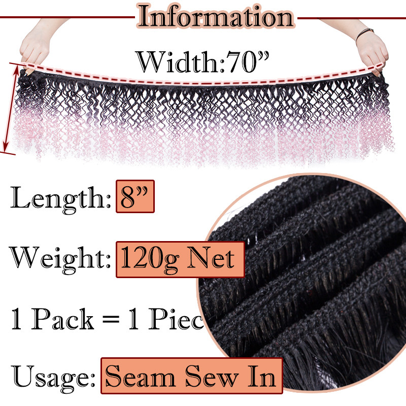 Hair Weaving Water Wave Short 8" One Pcs Synthetic Sew In Hair ...