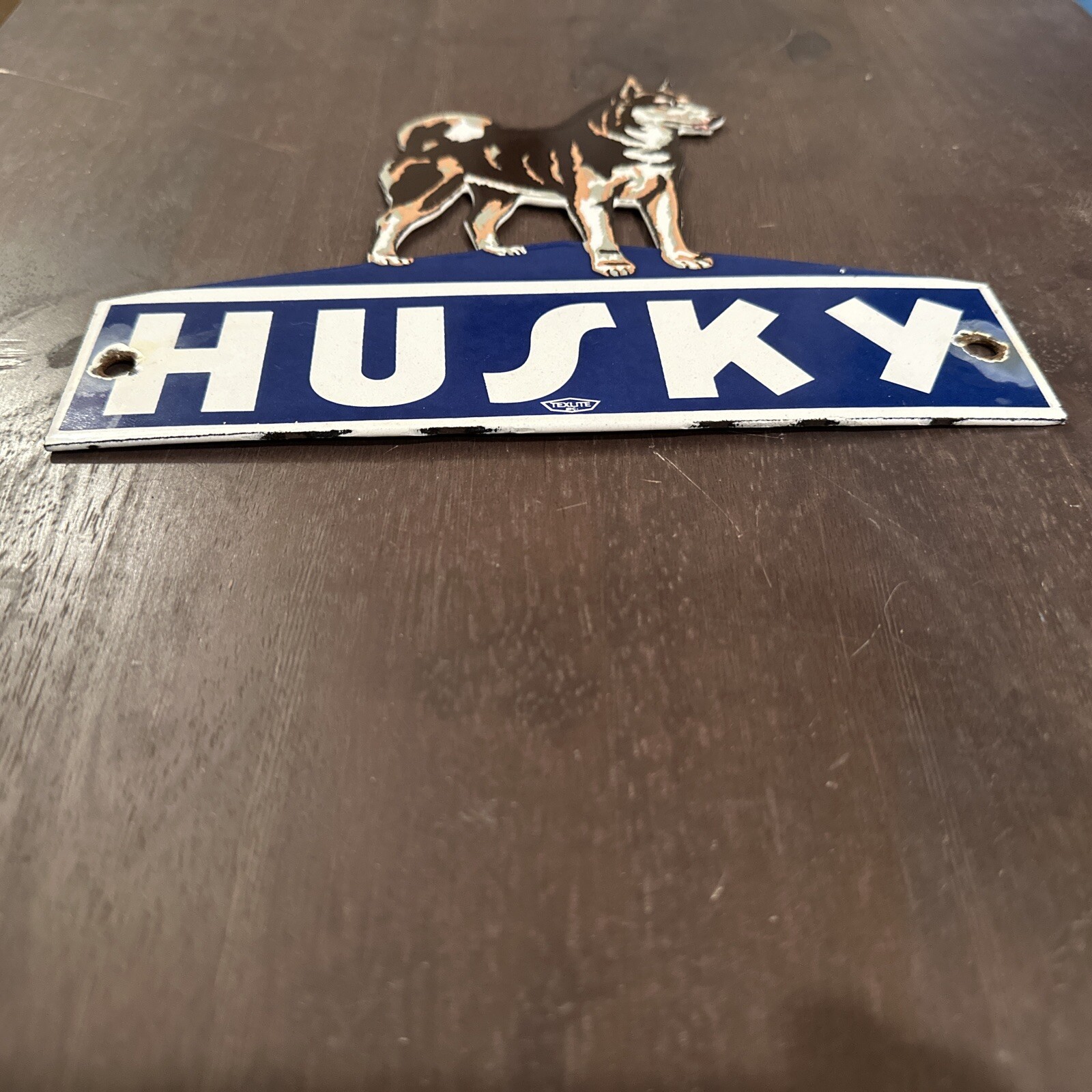 Vintage Porcelain Enamel Husky Tires Advertising Sign | eBay