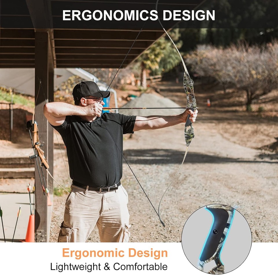 Hunting Bow Archery Takedown Bow Recurve Bow Laminated Limbs Bow Right ...