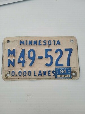 Minnesota Motorcycle License Plate 49-527 Harley Davidson Honda ...