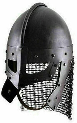 Medieval Viking Raven Helmet w Alu Chainmail Aventail Battle Ready ...