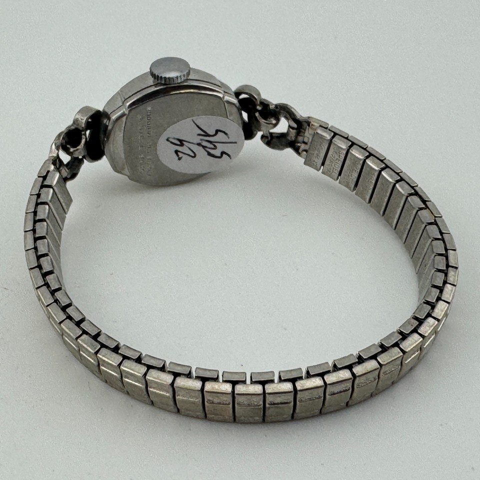 VTG Timex Hand-Winding Cocktail Watch Women Genuine Diamonds Silver ...