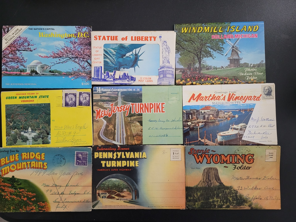 Vintage Lot (18) UNITED STATES POSTCARD FOLDERS | eBay
