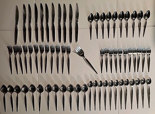 Vintage ONEIDA COMMUNITY SATINIQUE Stainless Flatware OLDER Pattern Lot ...