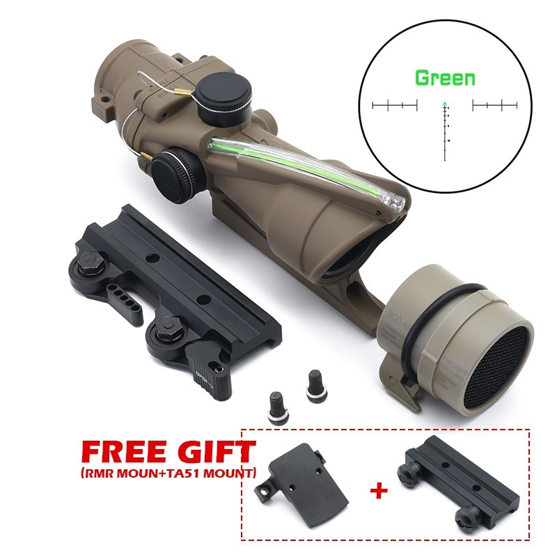 EvolutionGear ACOG 4X32 Red/Green Fiber Optics Scope Chevron reticle ...