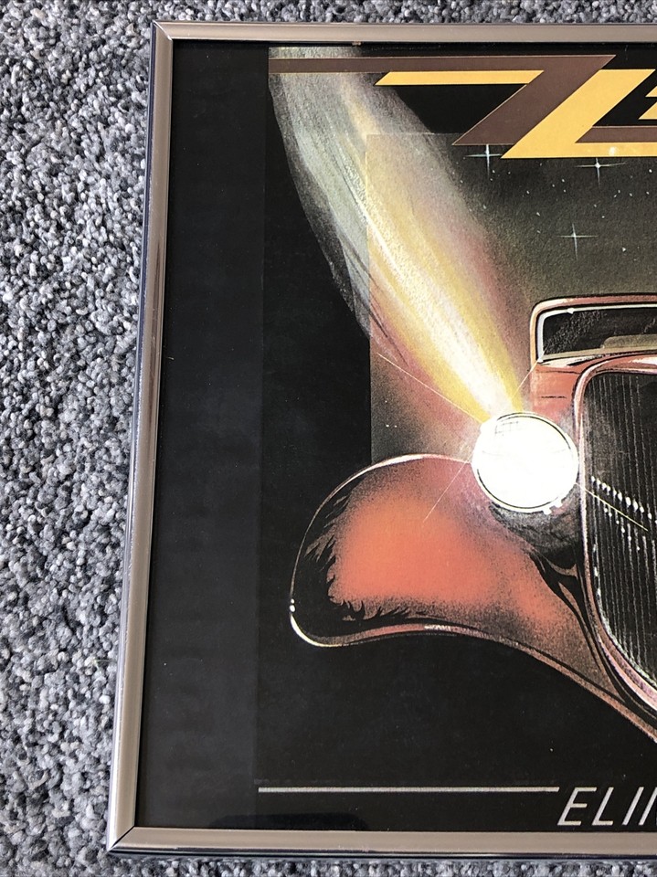ZZ TOP Eliminator Album Cover Carnival Game Prize -Glass Framed - 1982 ...