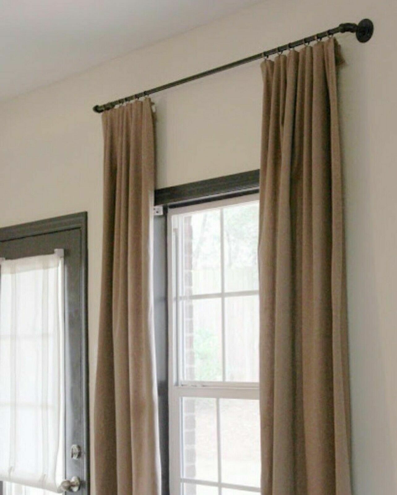 Curtain pole, curtail rail, industrial curtain rail, steampunk, vintage ...