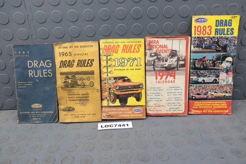 NATIONAL HOT ROD ASSOCIATION DRAG RULES 1963 1965 1971 1974 1983 ...