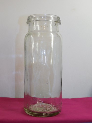 ANTIQUE BOTTLE "FOWLER'S" VACOLA No 27 / SIZE 27 JAR / RARE GREY AQUA ...