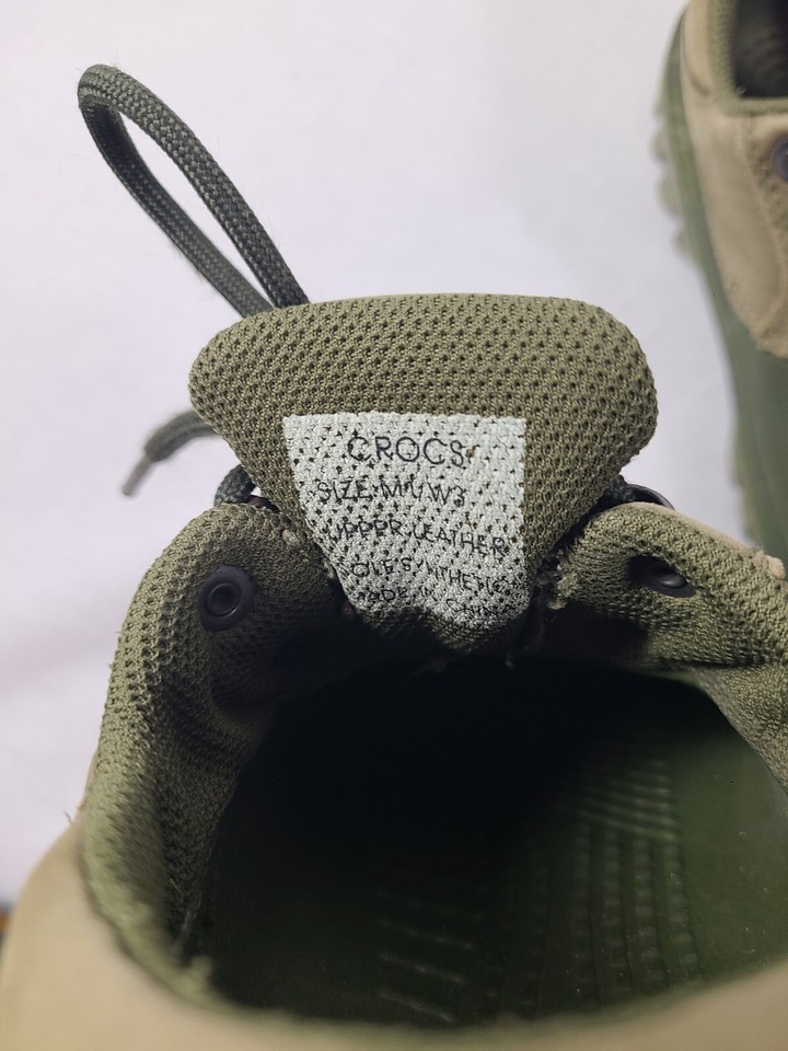 Crocs Axle All Terrain Camo Green Lace Up Duck Boat Clog Shoe Size M 1 ...