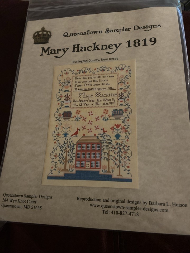 Queenstown Sampler Designs Mary Hackney 1819 New Cross Stitch Chart | eBay