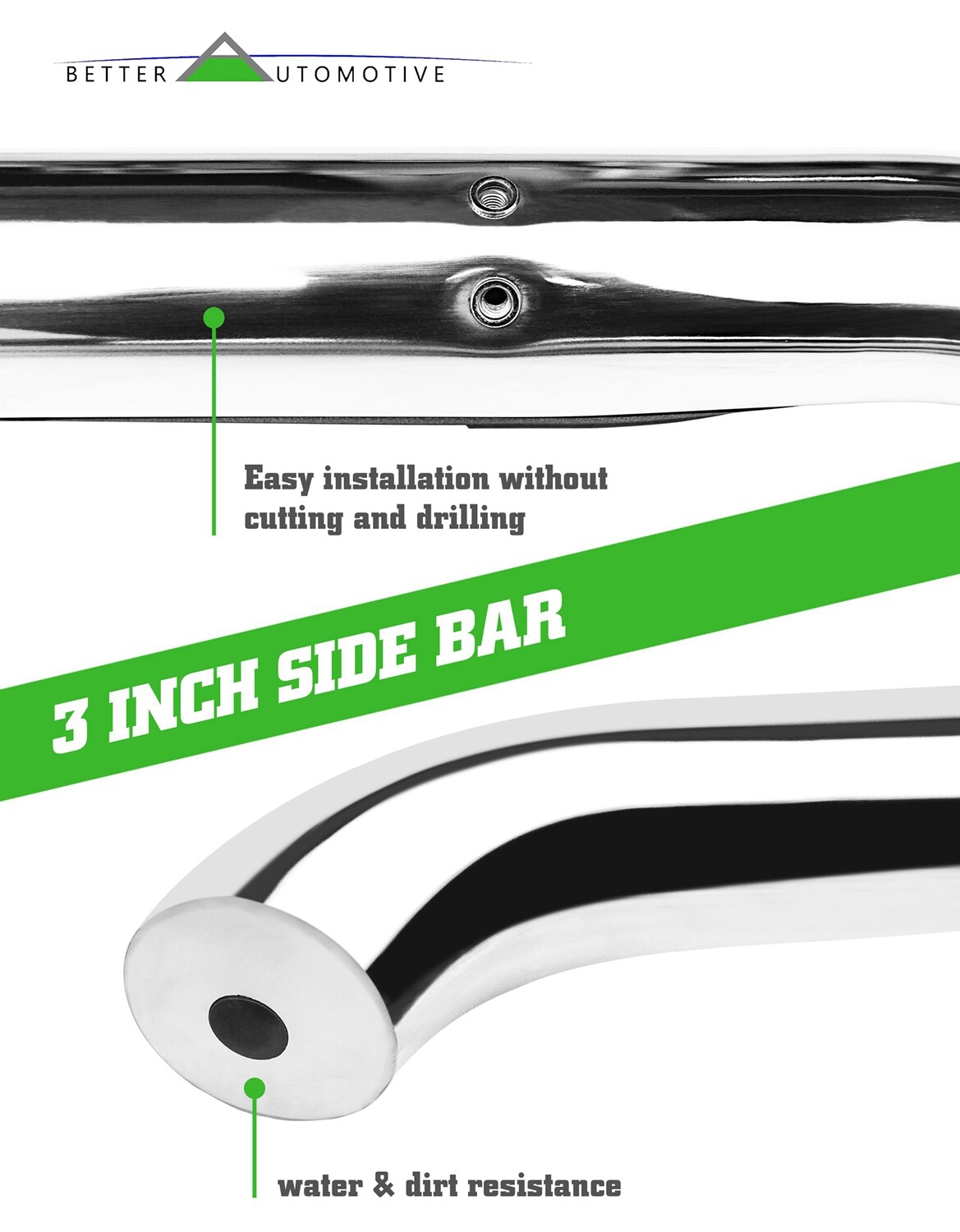 3" S/S Side Step Rails for 05-24 Nissan Frontier/05-12 Suzuki Equator ...