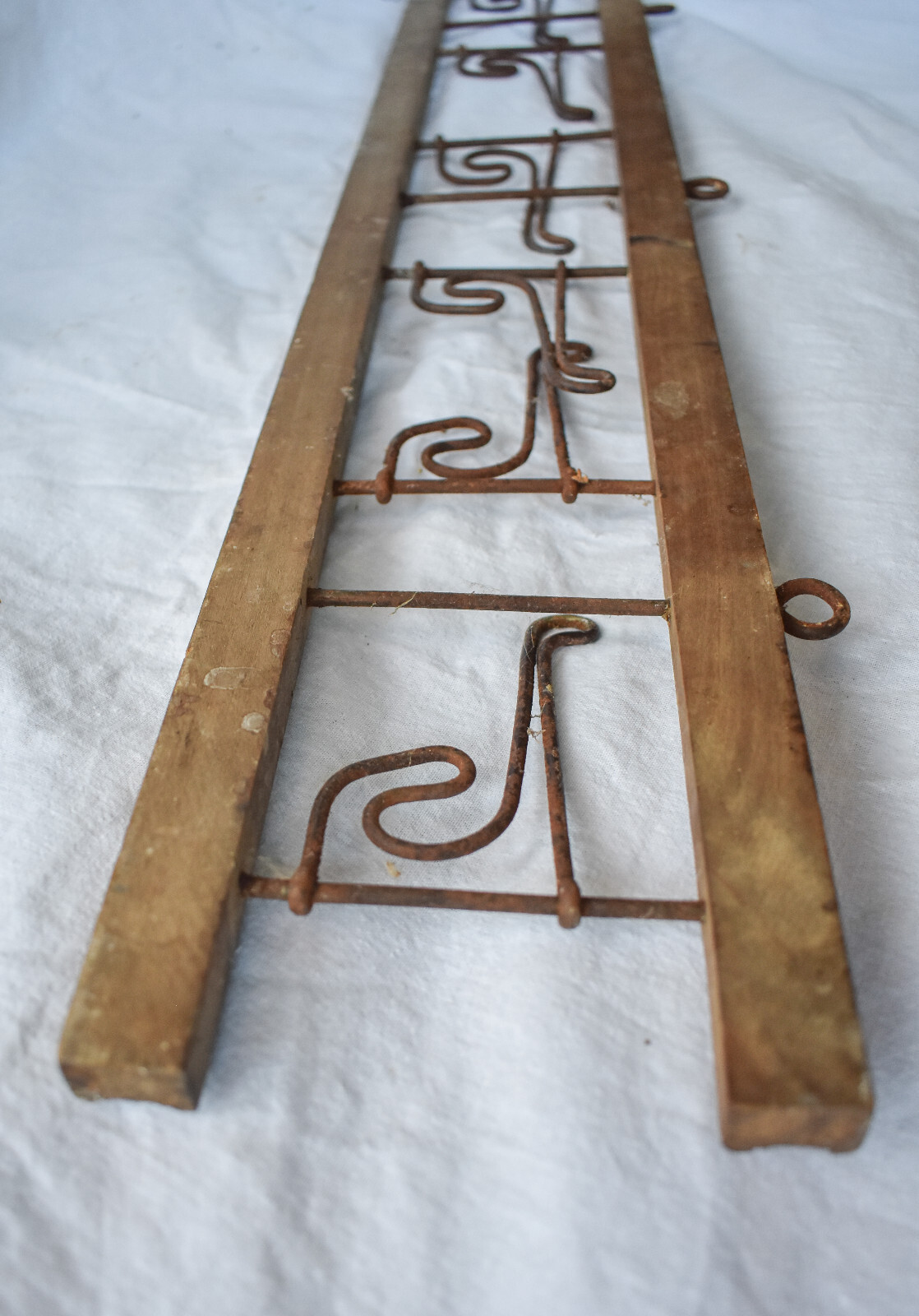 Antique wooden wall hanger, towel hanger, rustic, pr… - Gem