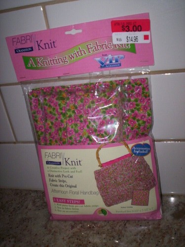 A Knitting With Fabric Kit by Cranston AFTERNOON FLORAL HANDBAG NEW | eBay