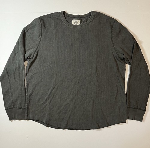 Buck Mason Waffle Knit Gray Vtg Thermal Surplus Crew Neck Casual Raw ...