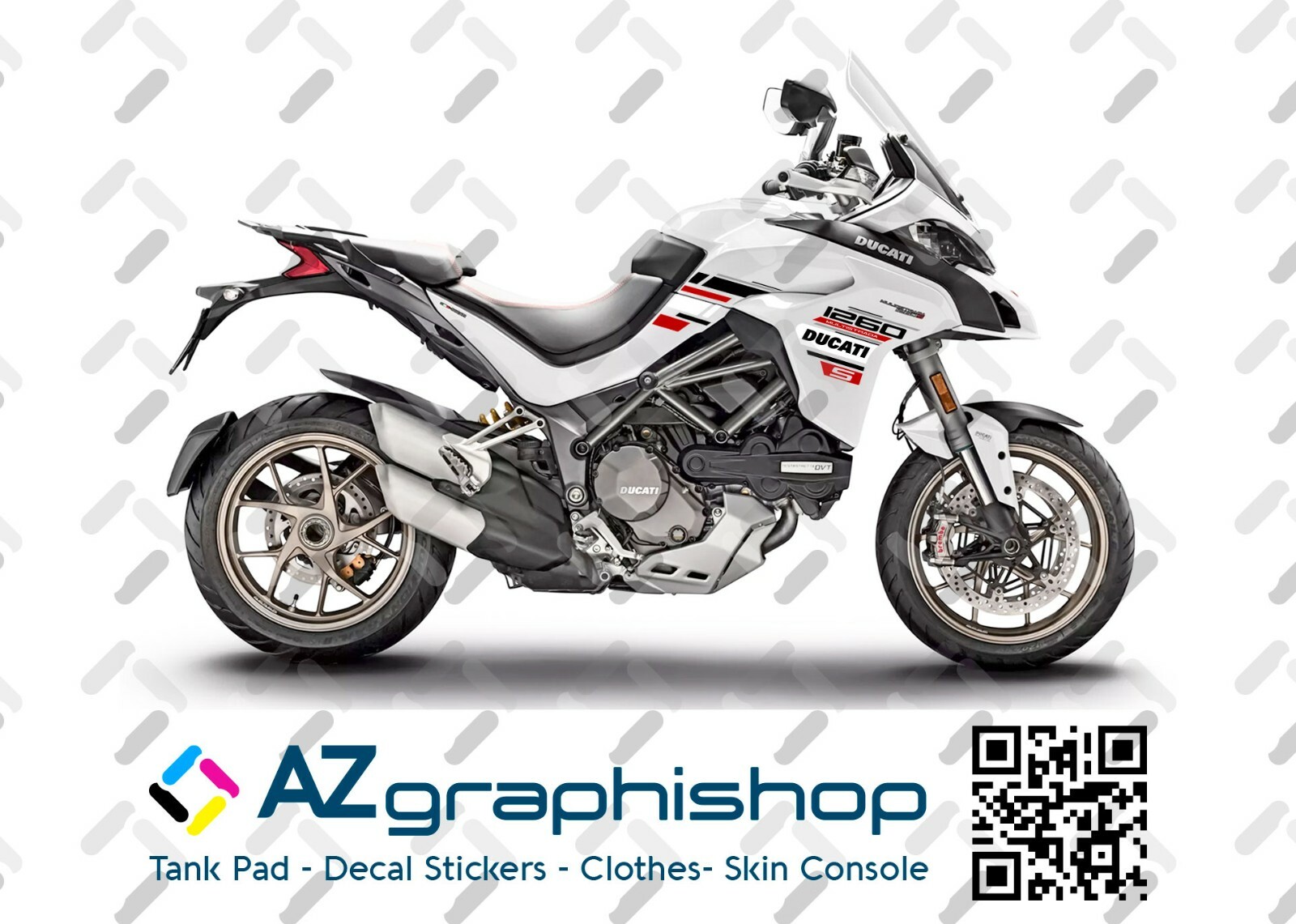 Sticker Set Rumpf Ducati Multistrada 1260 S White Line Style FS-MULTI ...