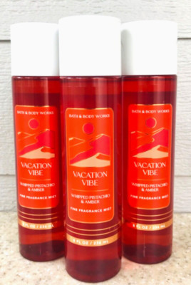 3 Vacation Vibe WHIPPED PISTACHIO & AMBER Fine Fragrance Mist 8oz LOT ...