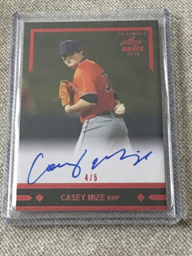 CASEY MIZE 2018 Leaf Ultimate AUTOGRAPH On CARD #4/5 Detroit Tigers ...