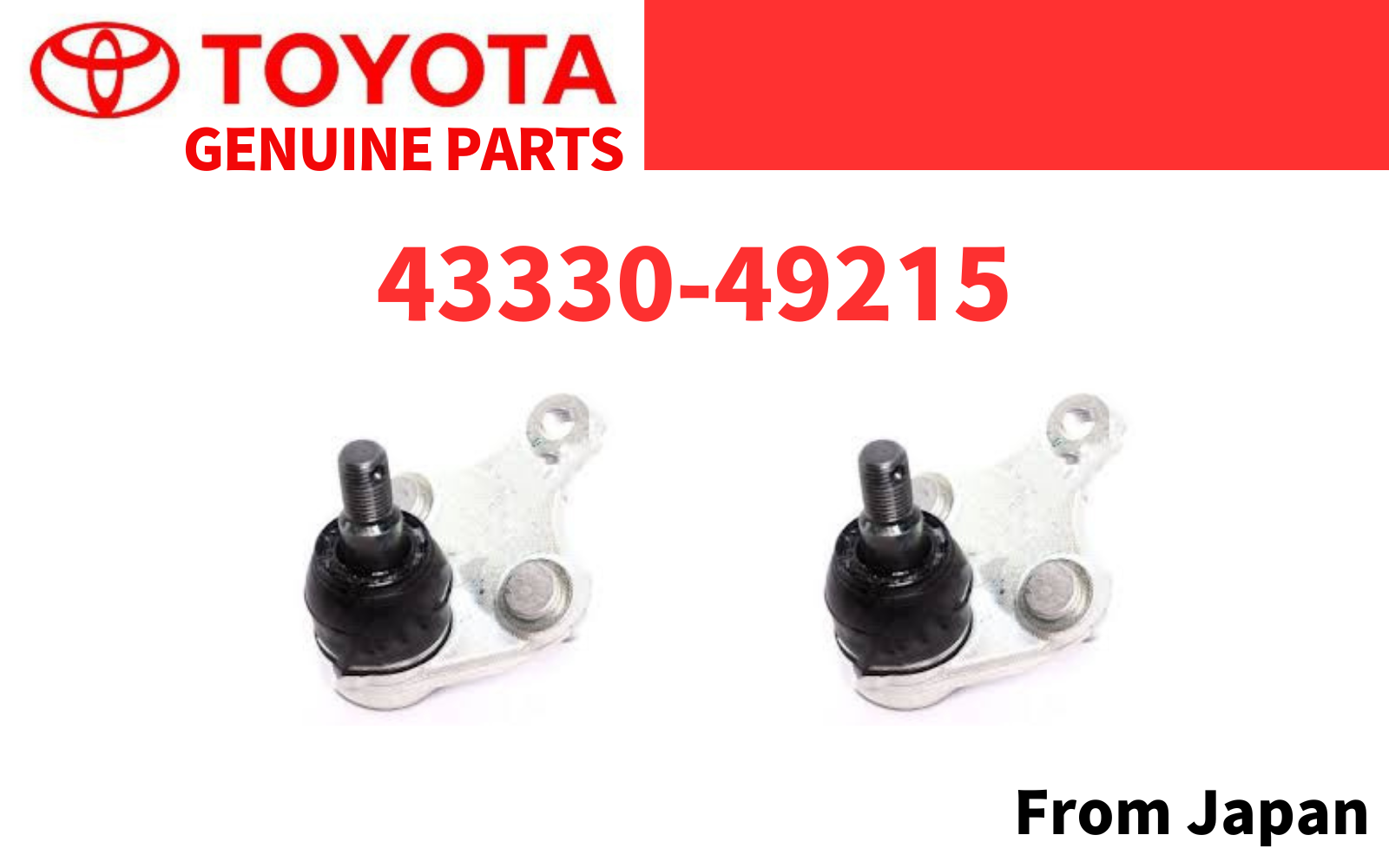 Toyota Genuine Suspension Ball Joint, Front Lower LH & RH Set 43330 ...