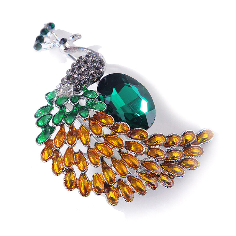 Rhinestone Peacock Brooches Pins Jewelry Banquet Christmas Gifts ...