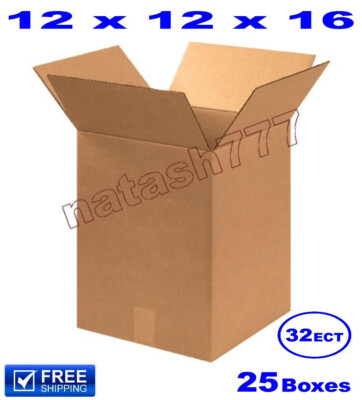 25 - 12x12x16 Cardboard Boxes 32-ECT Mailing Packing Shipping ...