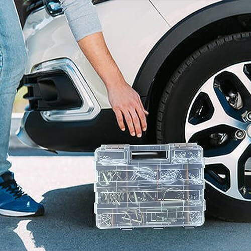 Double Side Tool Box Organizer Hardware Storage Box Portable Small ...