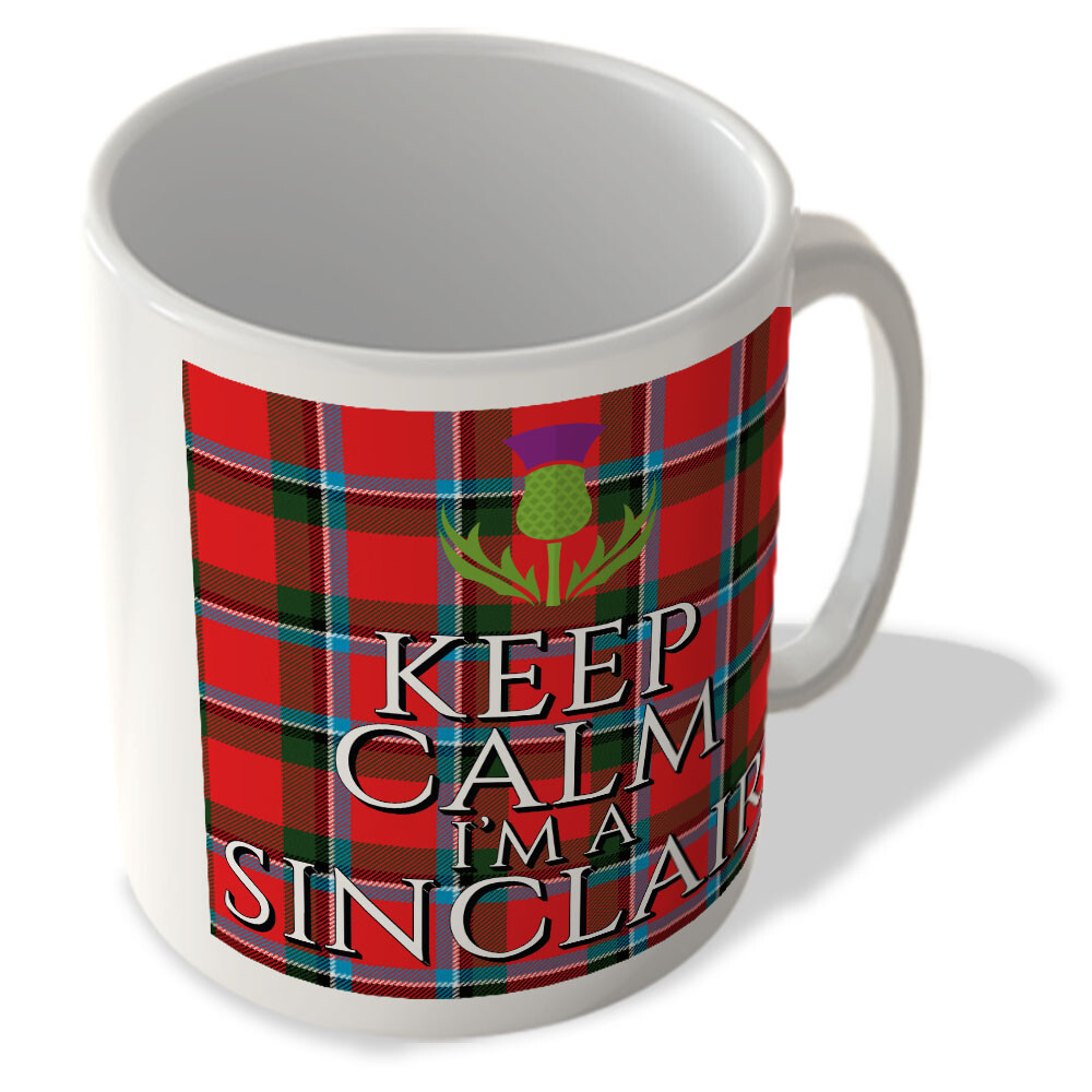 Keep Calm I'm a Sinclair - Sinclair Modern Tartan -(Thistle)- Scottish ...