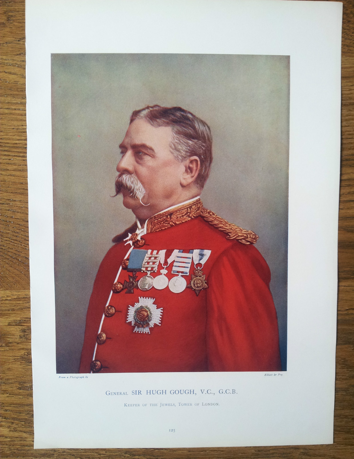 PRINT GENERAL SIR HUGH GOUGH VC GCB KEEPER OF CROWN JEWELS LONDON C1900 ...