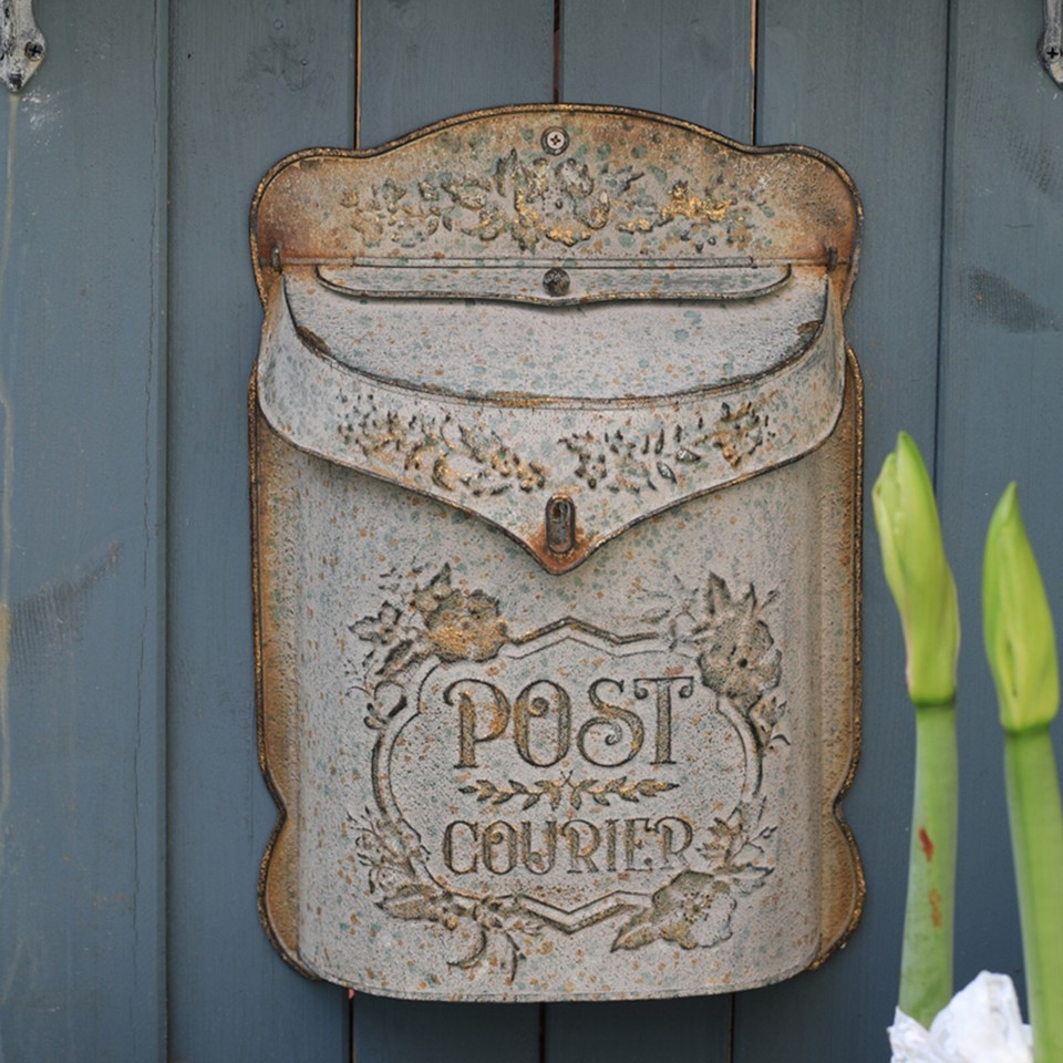 Vintage Rustic Letter Box Post Box Wall Mounted Decorative Metal ...