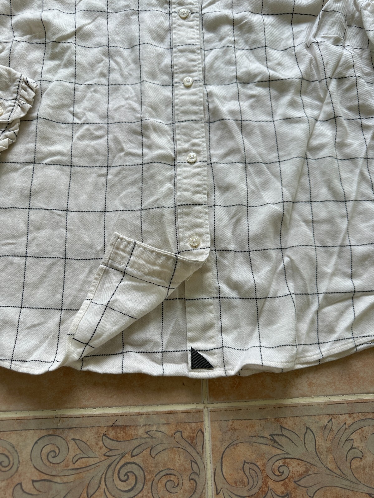 UNTUCKit For Her Ivory Winona Window Pane Button Down Shirt Women size 14 | eBay