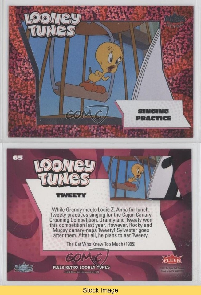 2024 Fleer Retro Looney Tunes Red Glitter Tweety Bird Tweety #65 READ ...