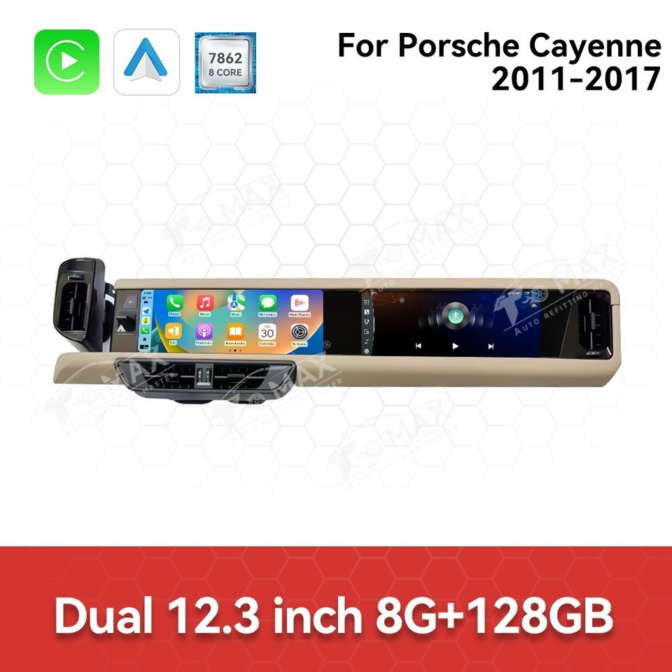 Dual Screen Car Radio For Porsche Cayenne 2011-2023 Digital Cluster ...