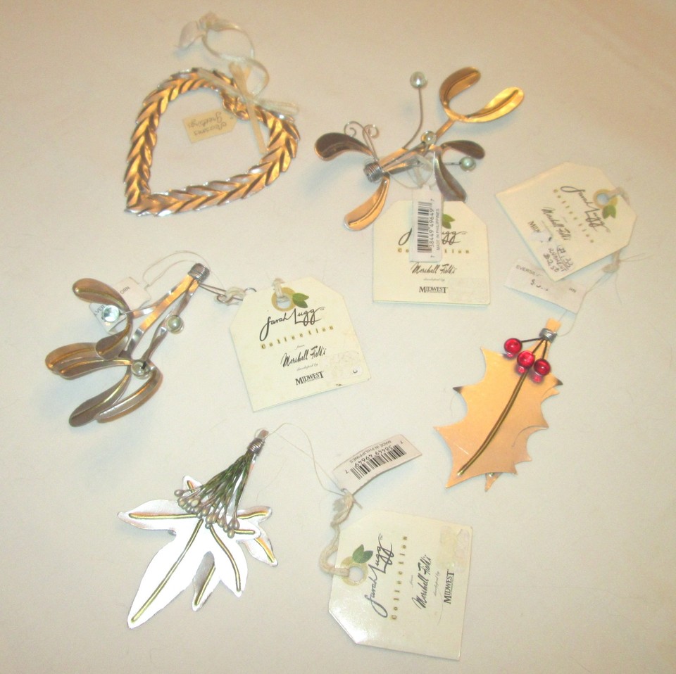 Sarah Lugg Tin Christmas Ornament Lot Of 5 Marshall Field's Tags | eBay