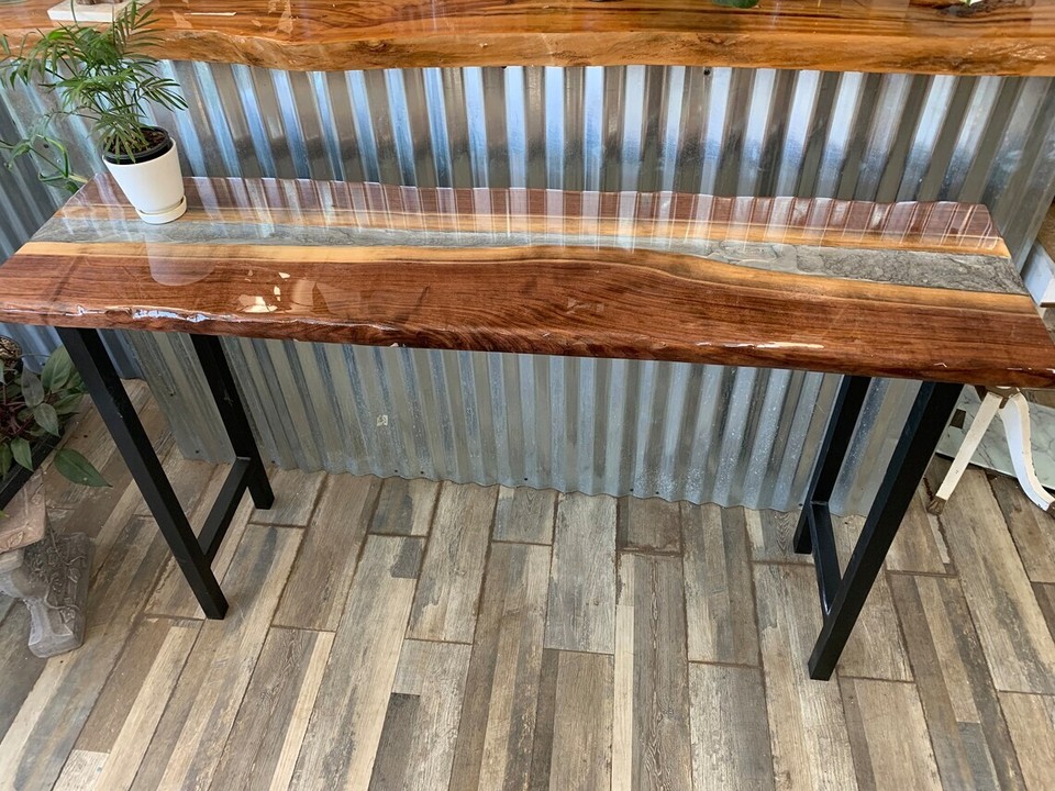 Epoxy Entryway Table Console Table Rustic, Country Farmhouse Console ...