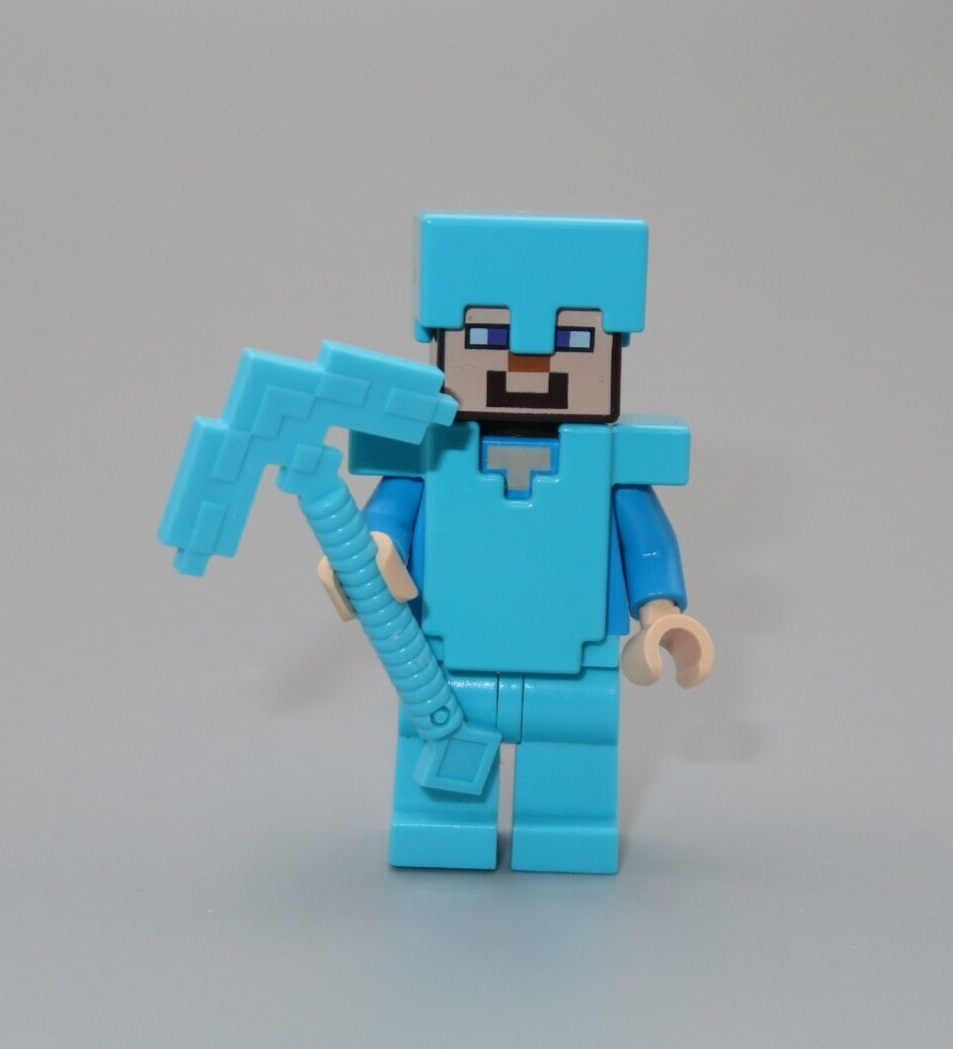 Lego Minecraft Steve armor pickaxe minifigures 21124 21117 | eBay