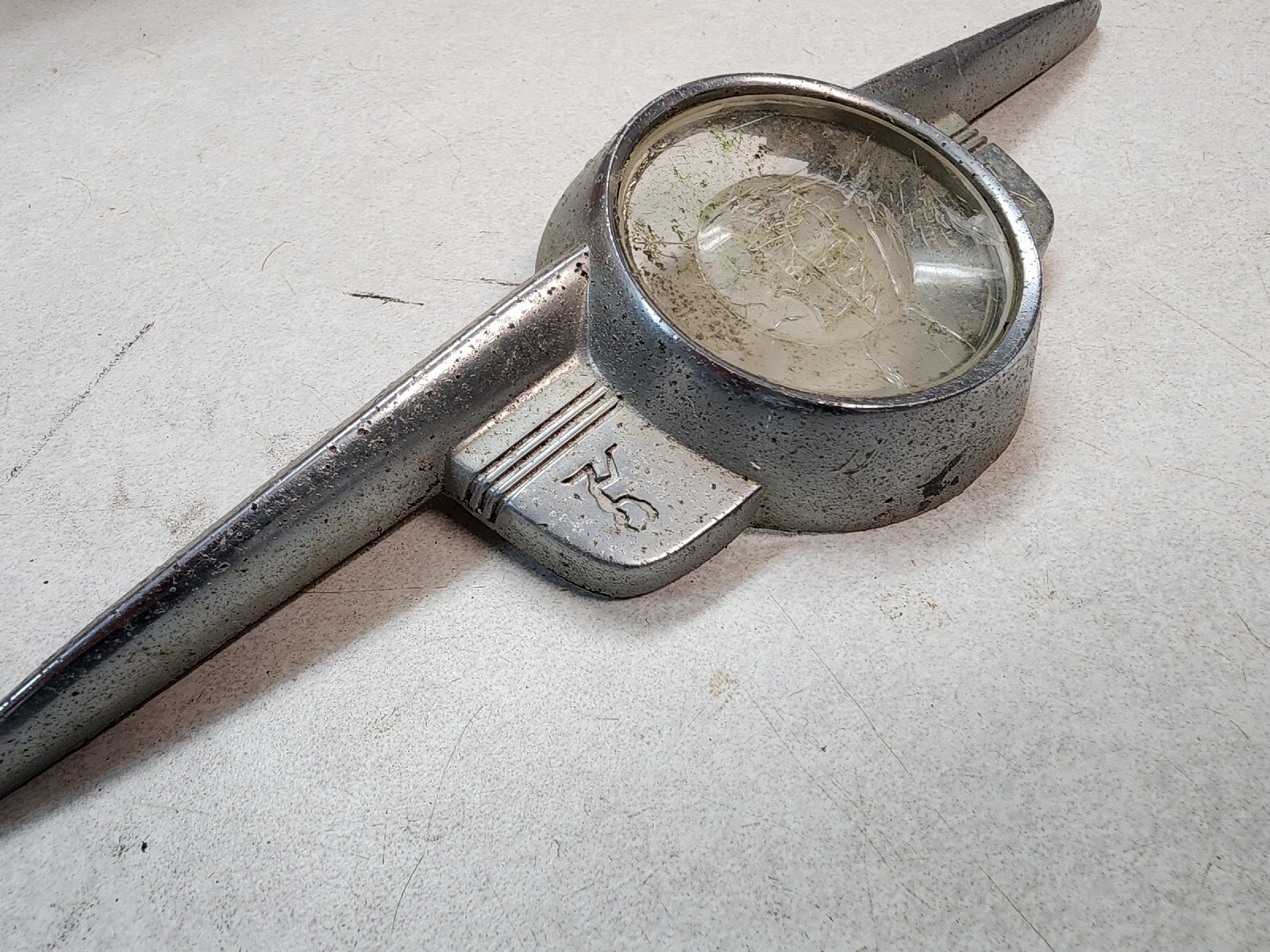 1952 52 Plymouth Hood Emblem Base 1456325 Cranbrook Concord Front Trim ...