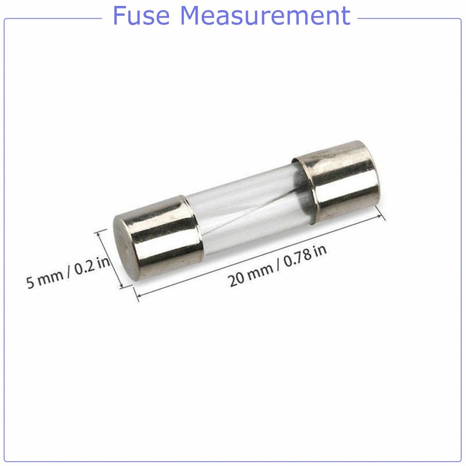 100Pcs 5x20mm Quick Blow Glass Tube Fuse Assorted Kits Fast Action ...