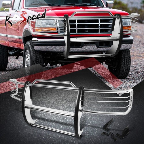 Chrome Front Bumper Push Bar Brush Grille Guard for 92-96 Ford F150-350 ...