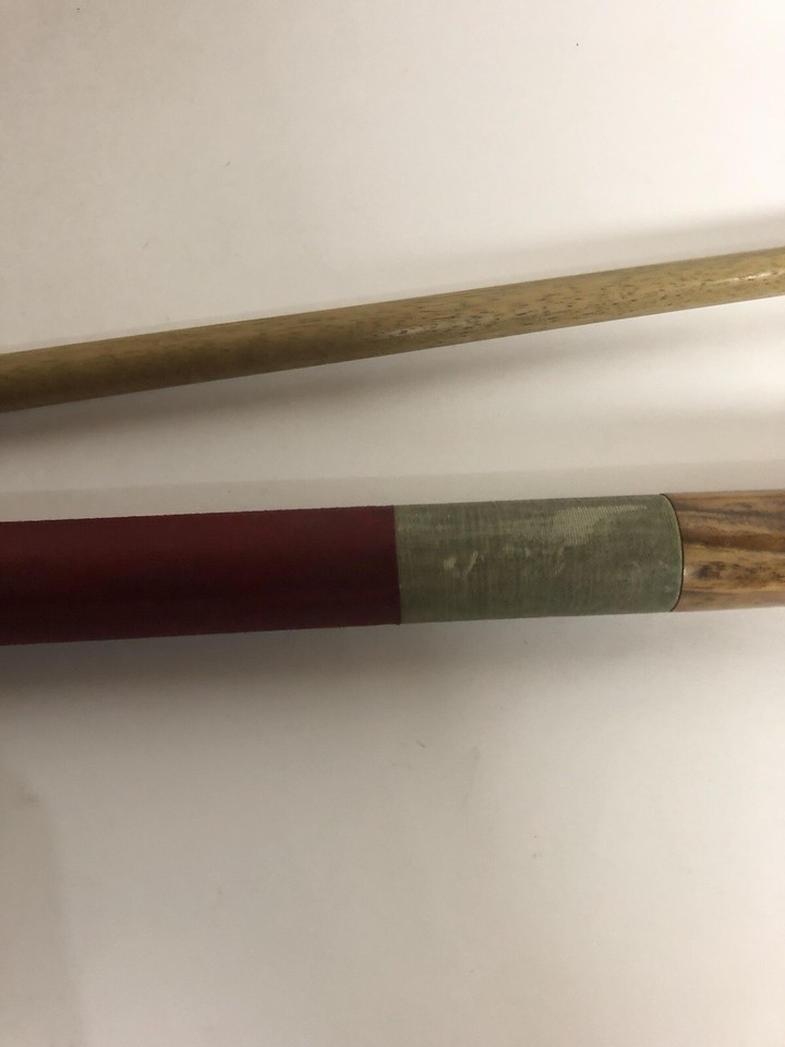 Vintage Pool Cue Wrapped Handle Black Brown Red Splices Billiards | eBay
