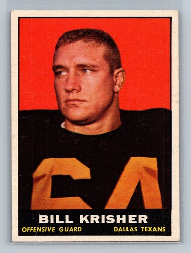 1961 Topps Bill Krisher #136 - Dallas Texans - NEAR MINT to MINT | eBay