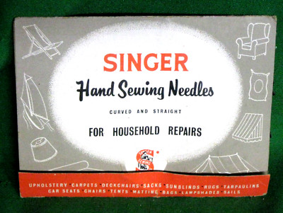 Singer Hand Sewing Needles - Curved & Straight - For Household Repairs ...