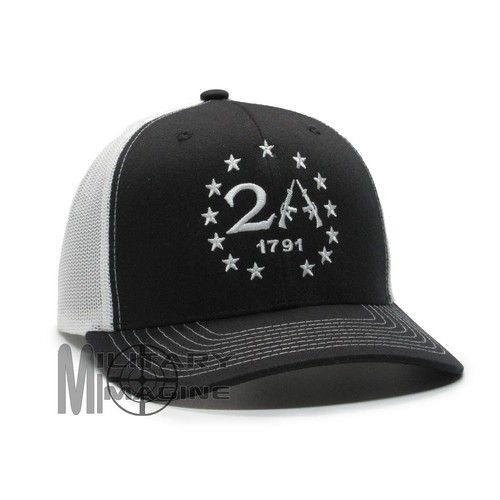 2nd Amendment 1791 AR-15 2A 13 Stars hat Black / White cap Trucker Mesh ...