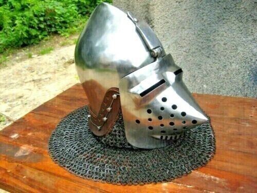 Antique Medieval Bascinet Armour Chain Mail Pig Face Armor Helmet ...