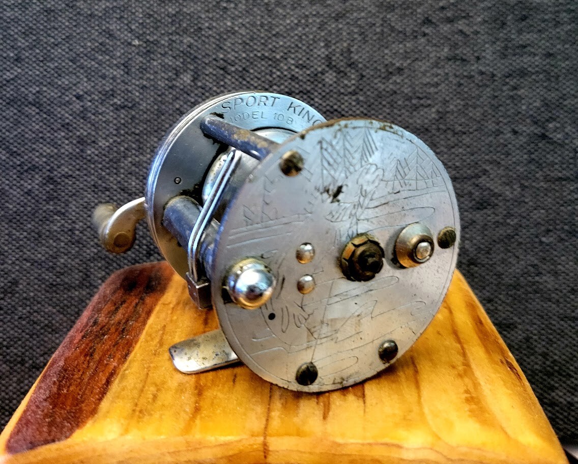 Vintage Wards Sport King Model 10B Engraved Fish Scene Baitcasting ...