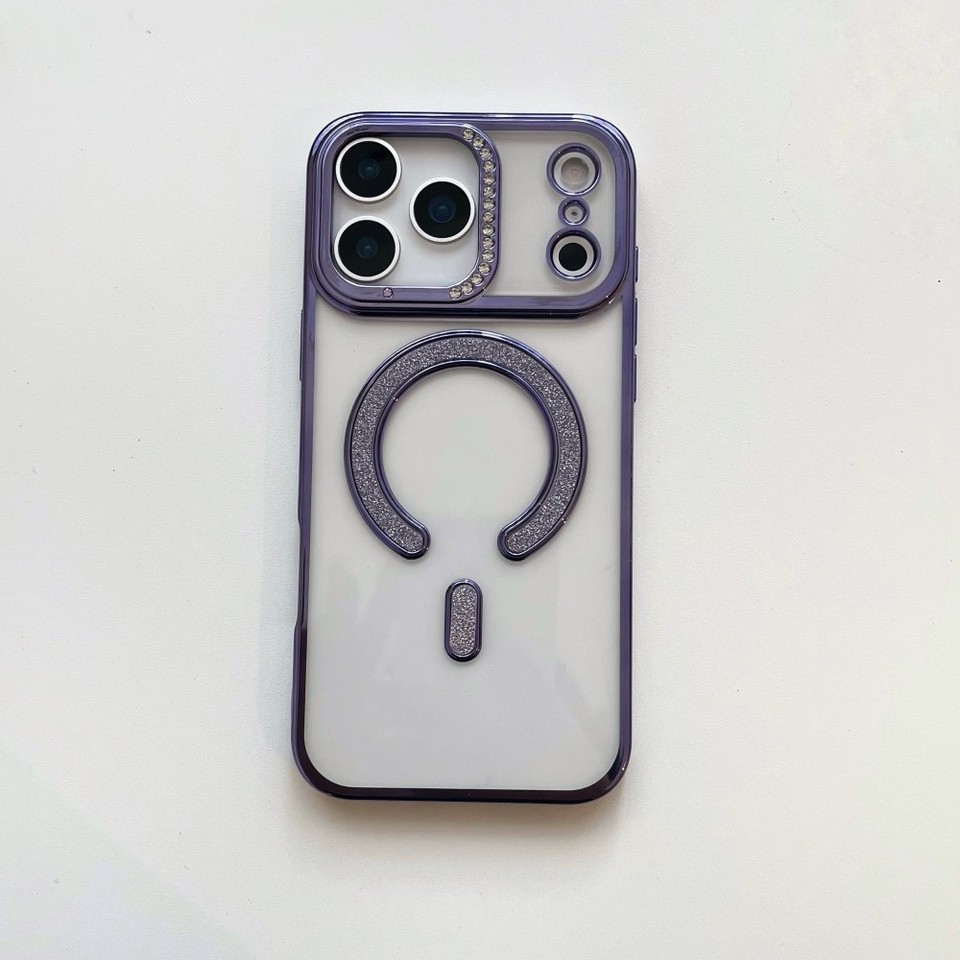 Plating Glitter Diamond Case Silicone Cover For iPhone 17 16 15 14 13 ...