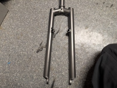 TITANIUM MTB RIGID RETRO FORKS SUPERLIGHT RARE RIM BRAKE ONLY QUALITY ...