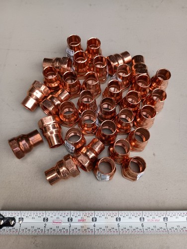 2 pk, 1/2"in x 1/2"in CxF Copper Female Adapter Reducer Fitting Sweat ...