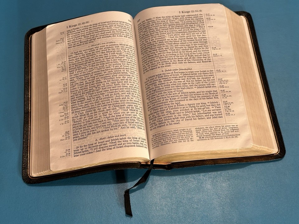 HARPER STUDY BIBLE Single Column RSV 1965 H. Lindsell CALFSKIN LEATHER ...