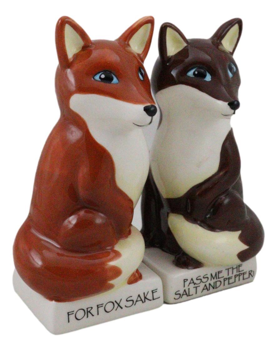 Ceramic Red Brown Foxes 'For Fox Sake Pass Me The Salt And Pepper ...