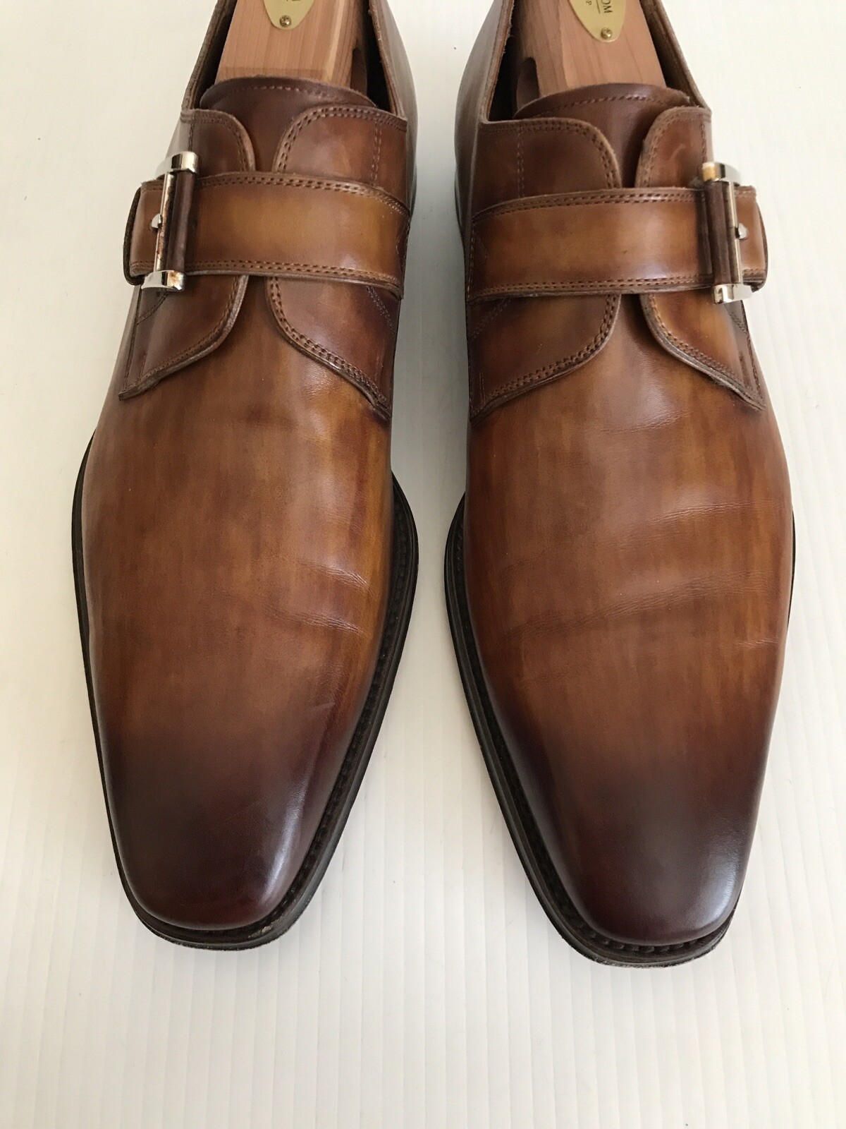 Magnanni Marco Single Monk Strap Loafer - Cognac Brown Leather - 9M ...